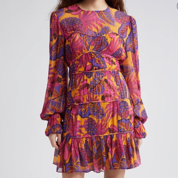 FARM Rio | Dresses | Farm Rio Fruit Dream Yellow Mini Dress | Poshmark